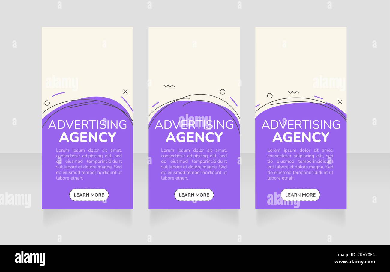 Advertising agency vertical web banner design template Stock Vector ...