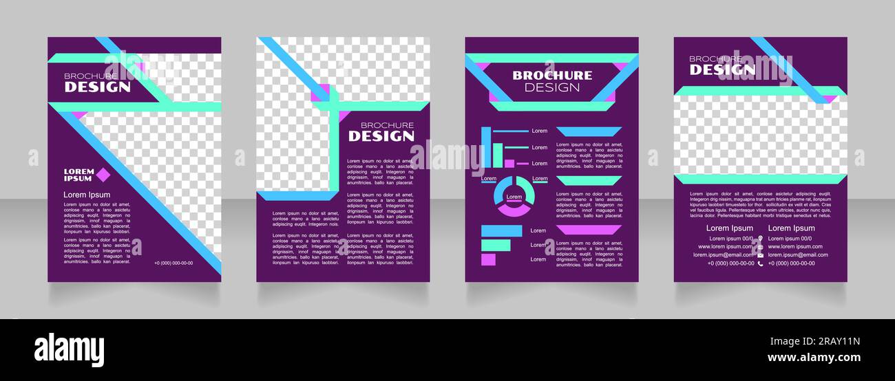 Production efficiency purple blank brochure design Stock Vector Image ...