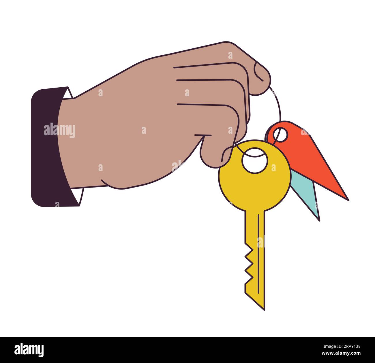 Giving key flat line concept vector spot illustration Stock Vector ...