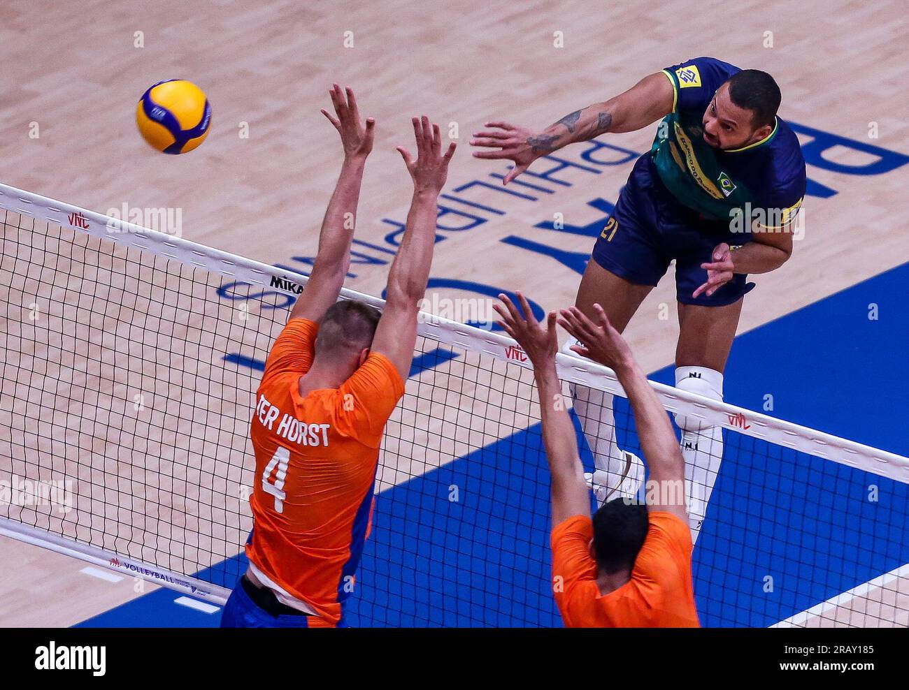 Pasay City, Philippines. 6th July, 2023. Alan Souza (R) of Brazil ...