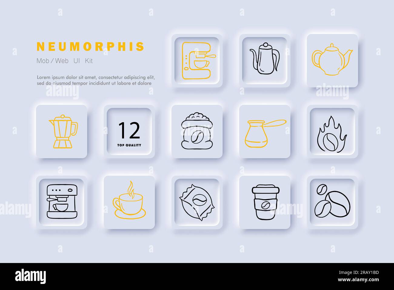 Coffee shop line icon. Coffee machine, roaster, kettle, cold brew ...