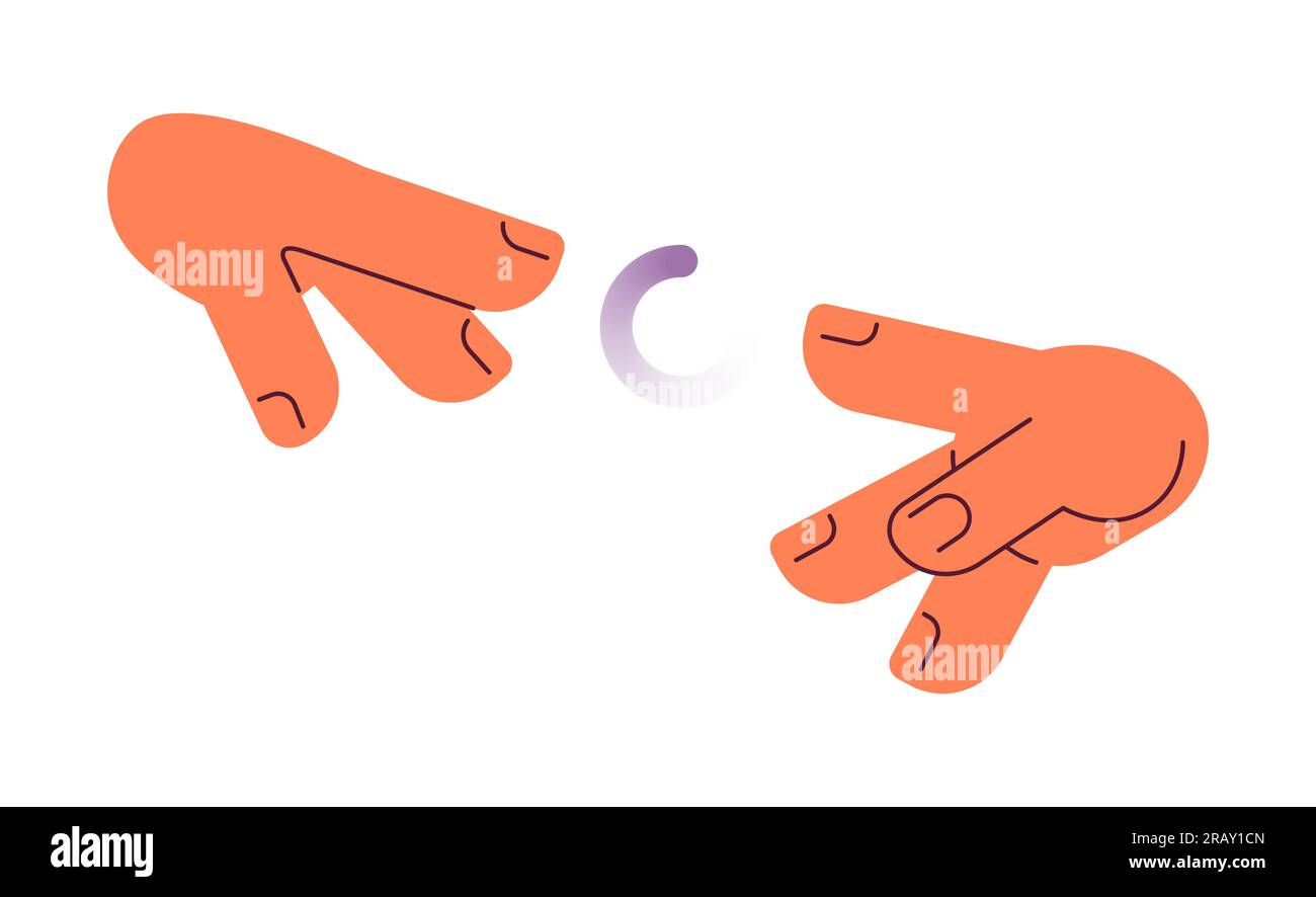 Hands reaching together loading spinner vector illustration Stock ...