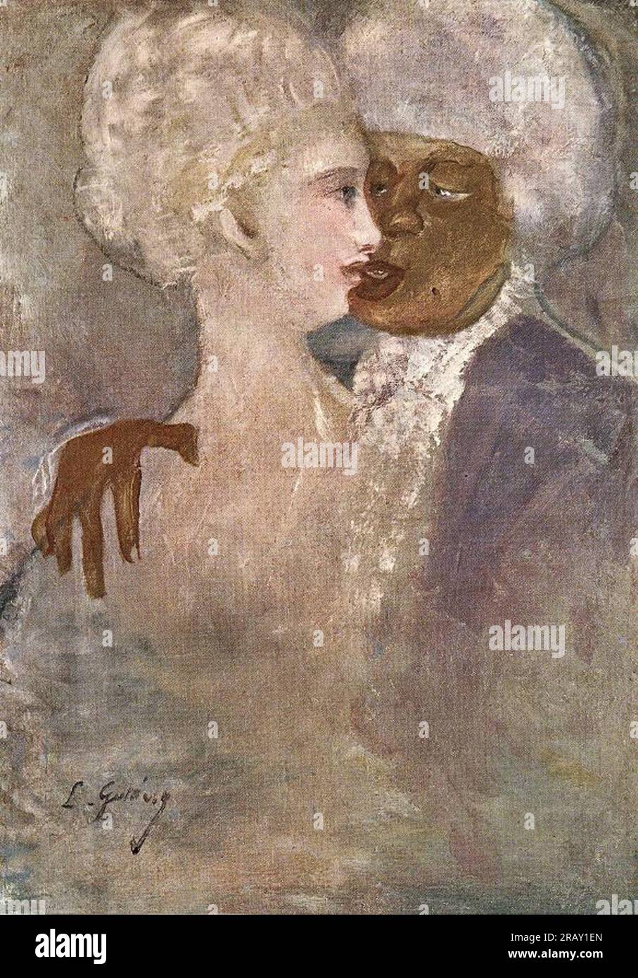 The Mulatto and the Sculpturesque White Woman 1913 by Lajos Gulacsy ...