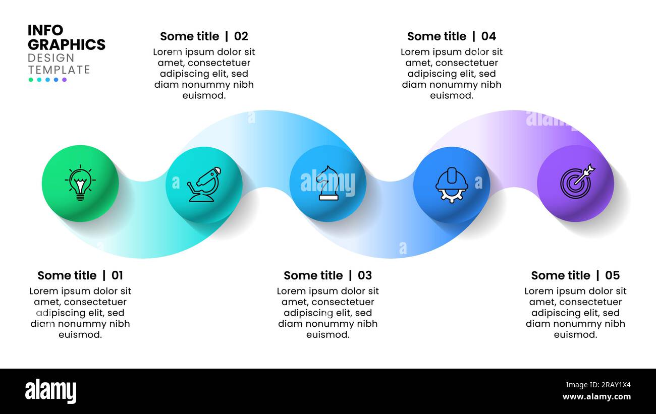 Infographic template with icons and 5 options or steps. Balls in row ...
