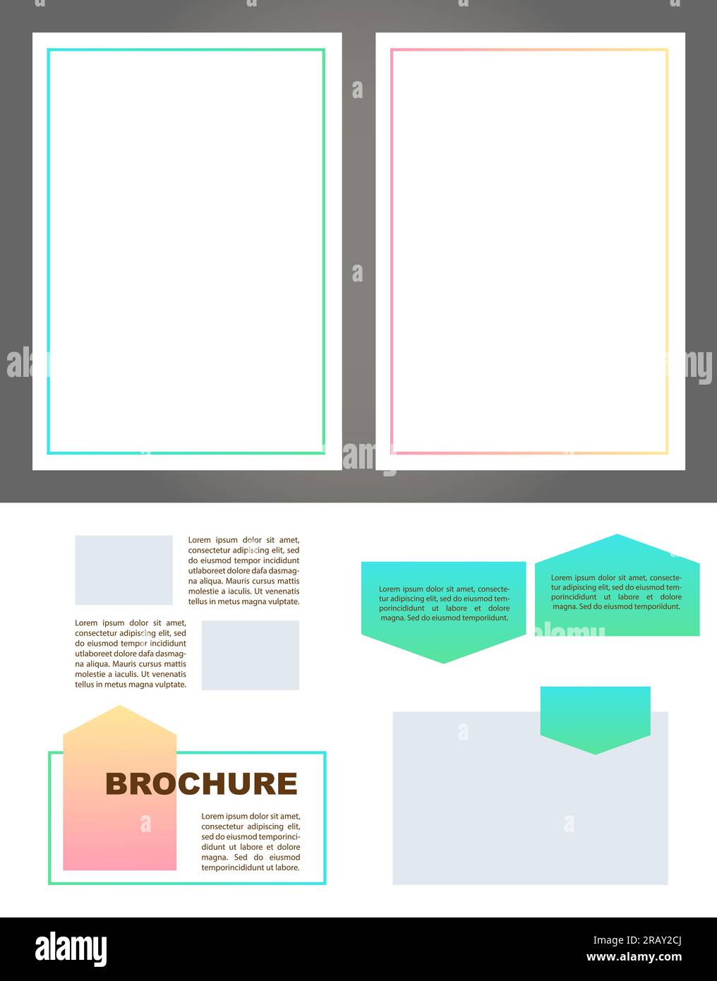 Personal development blank brochure design elements set Stock Vector ...