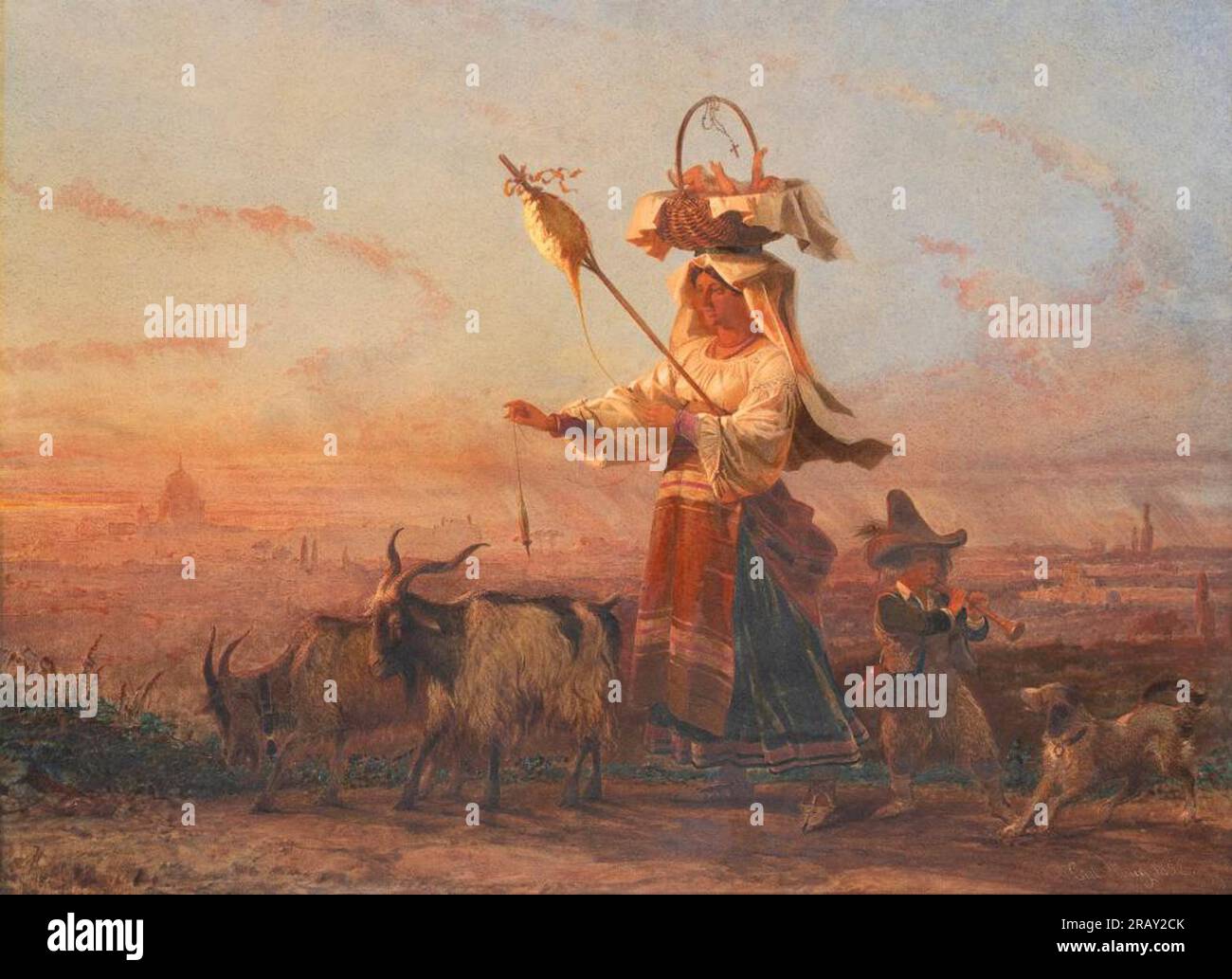 Wool spinner 1852 by Carl Haag Stock Photo - Alamy