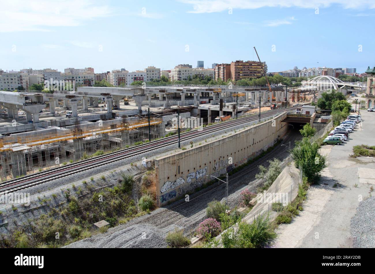 visit the Sagrera station construction site on July 6, 2023, in ...