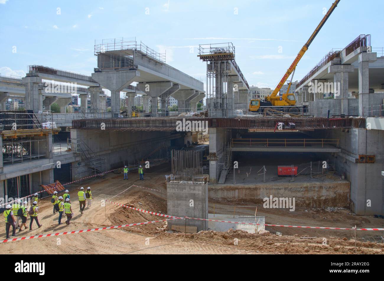 visit the Sagrera station construction site on July 6, 2023, in ...