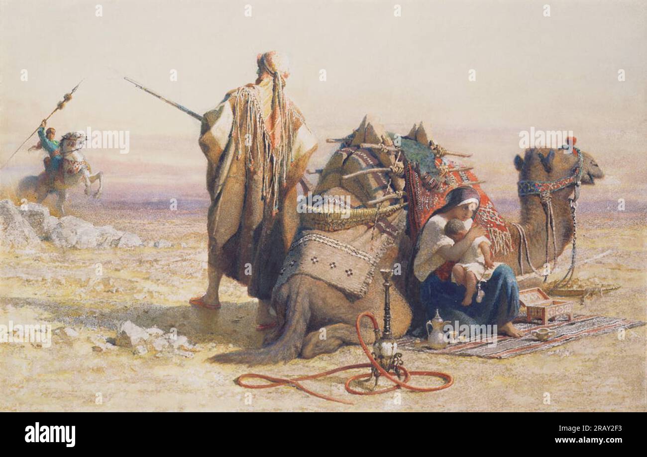 Danger in the Desert 1867 by Carl Haag Stock Photo - Alamy