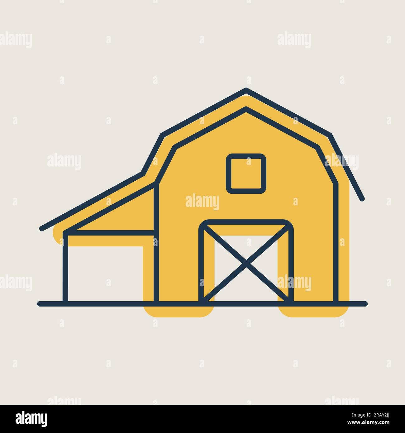 Barn isolated flat isolated icon. Farm animal sign. Graph symbol for ...