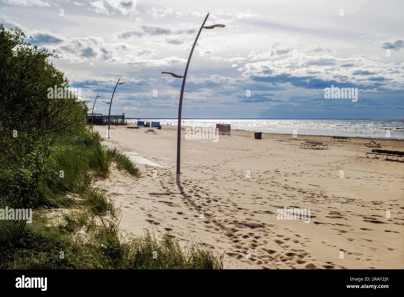 Idyllic Latvian coast of Baltic Sea - Rigas seaside in Riga bay in ...