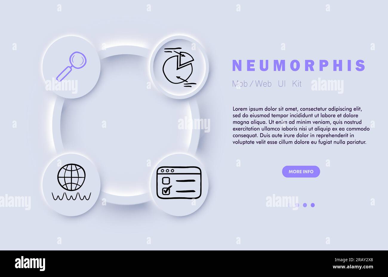 Surfing the internet line icon. Pie chart, planet, magnifying glass ...