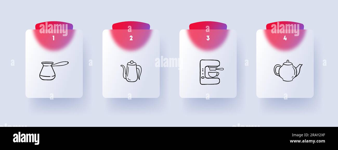 Coffee shop line icon. Coffee machine, kettle, coffee pot, cheerfulness ...