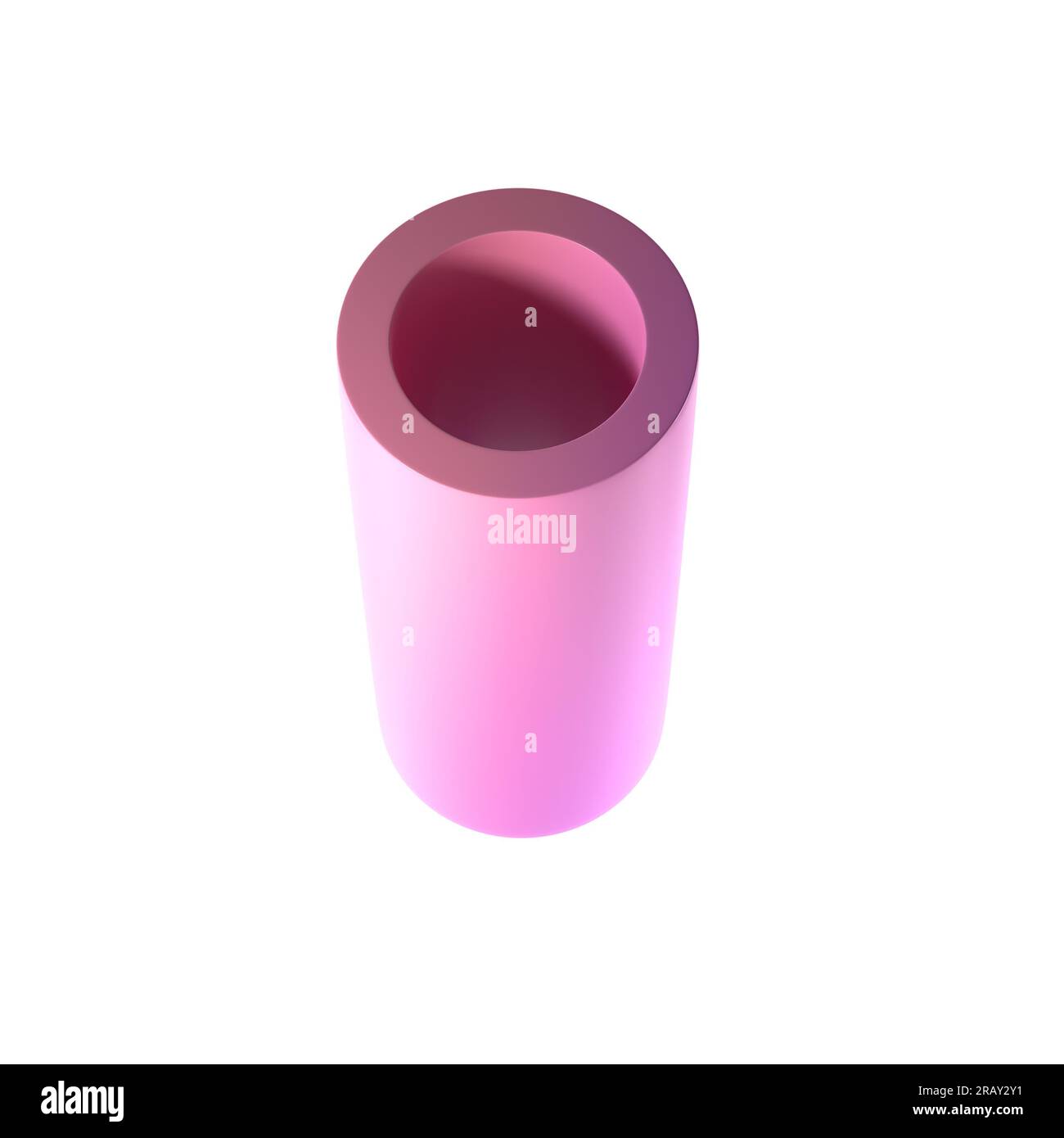 3d shape metallic pipe. Realistic geometric glossy pink and lilac ...