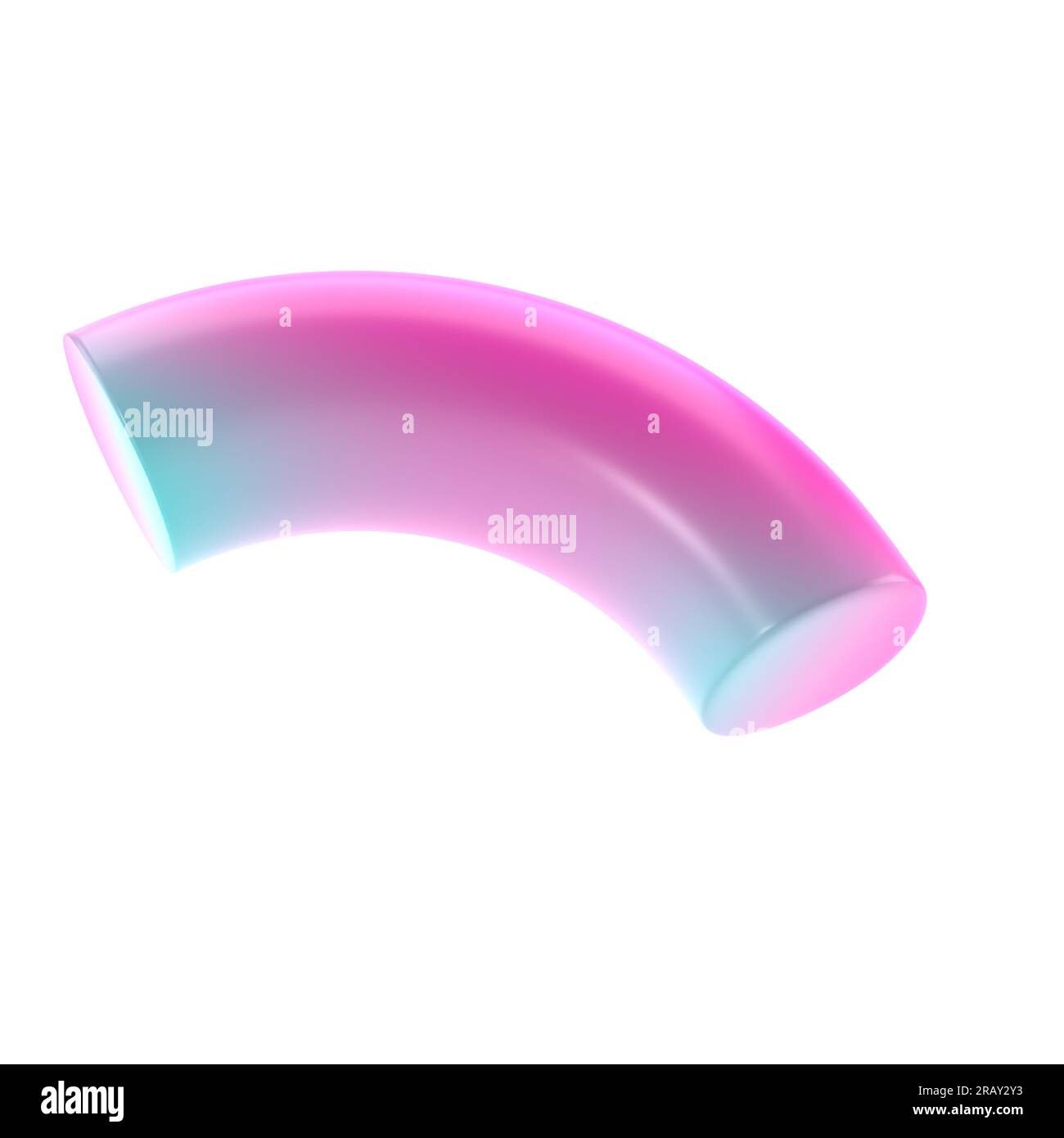 3d dimensional shape quarter donut geometric metal. Realistic glossy ...