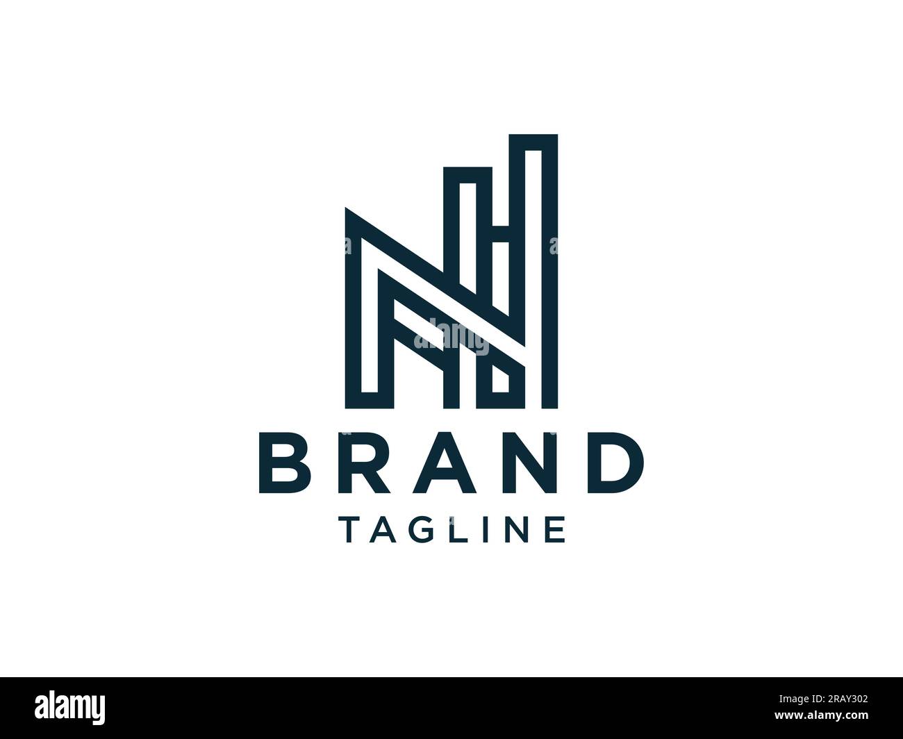 Abstract Initial Letter N Logo Square Rounded Line. Flat Vector Logo Design Template Element ...