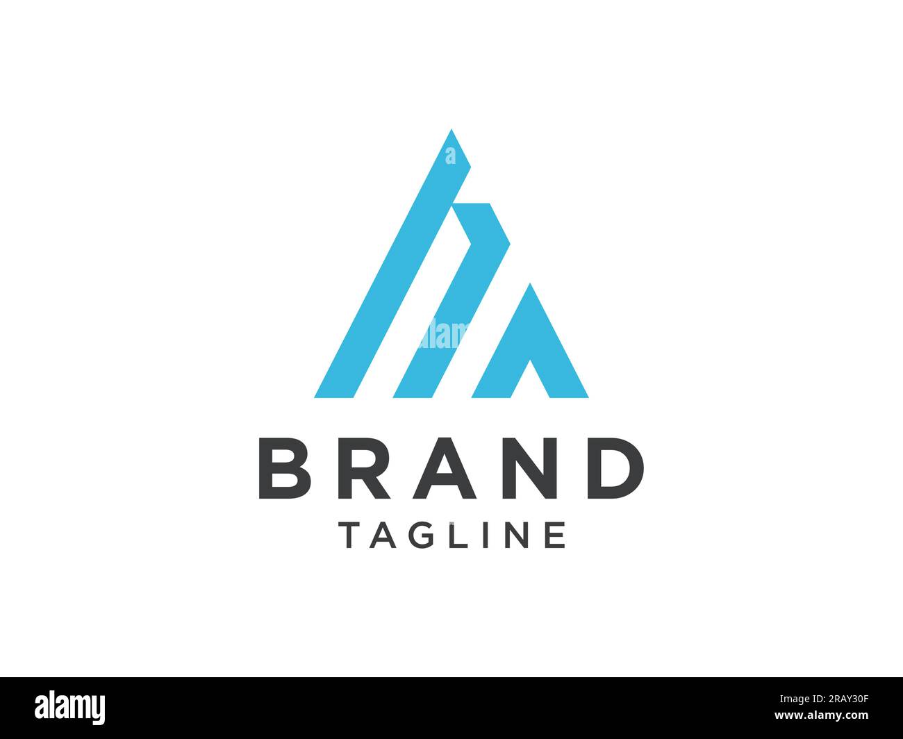 Abstract Initial Letter M Logo. Blue Geometric Lines isolated on White ...