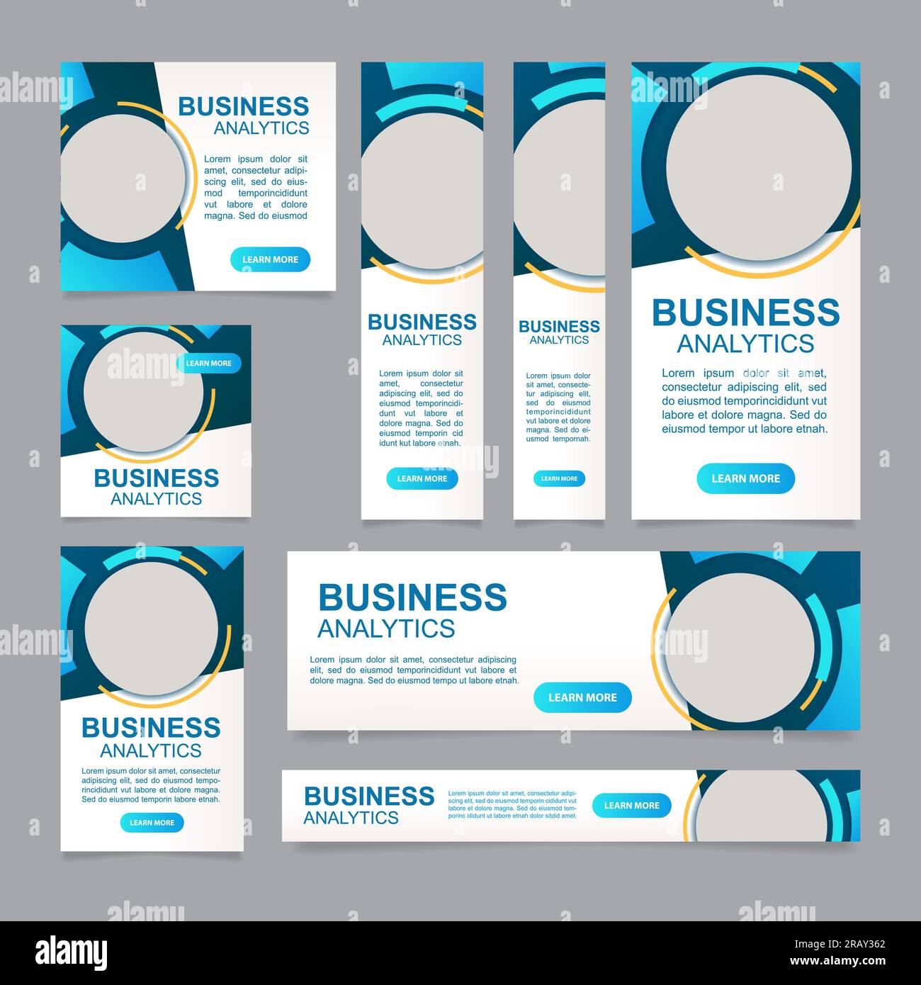 Analytics for business success web banner design template Stock Vector ...