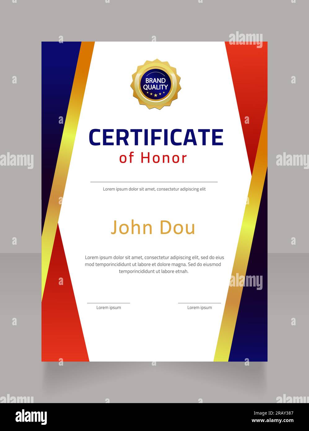 Honour certificate for academic performance design template Stock ...