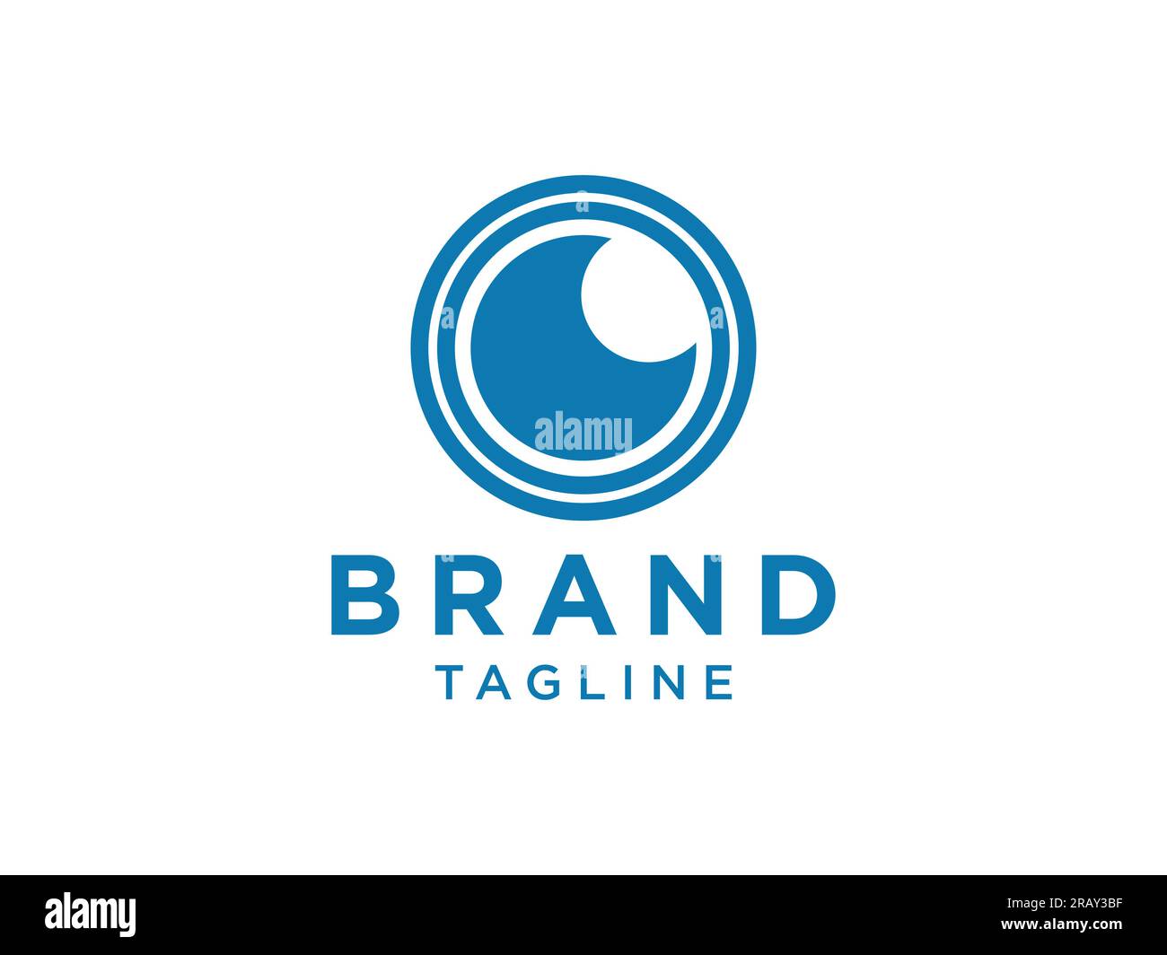 Abstract Eye Vision Logo. Blue Circle Shape Linear Geometric with ...