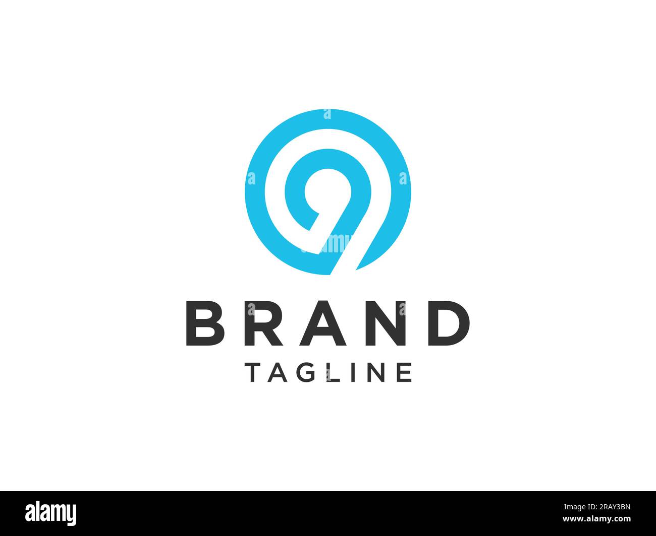 Abstract Initial Letter O Logo. Blue Circular Rounded Line Style ...