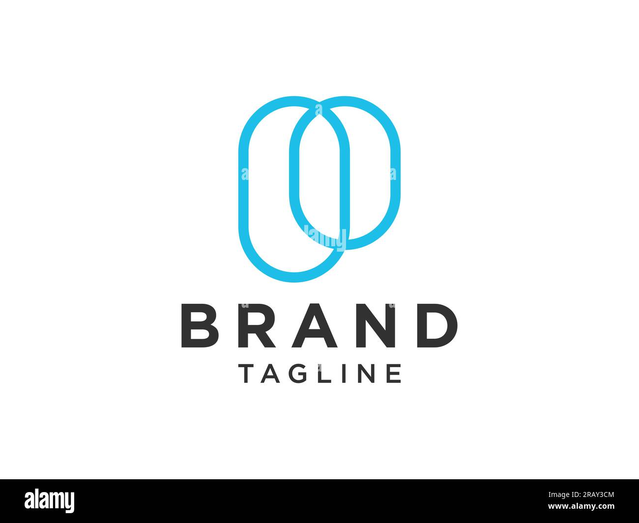 Abstract Initial Letter O Logo. Blue Circular Rounded Line Style ...