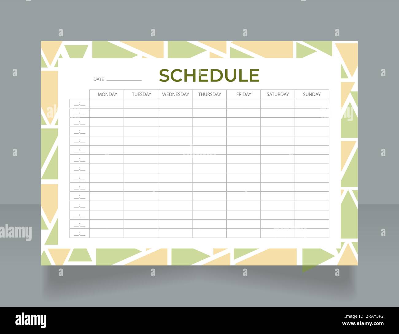 Music school schedule worksheet design template Stock Vector Image ...