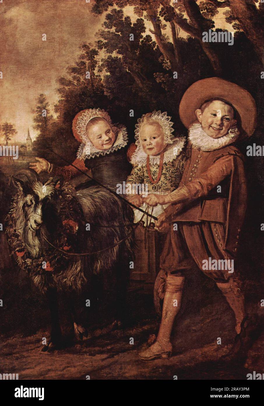 Three Children with a Goat Cart by Frans Hals Stock Photo - Alamy