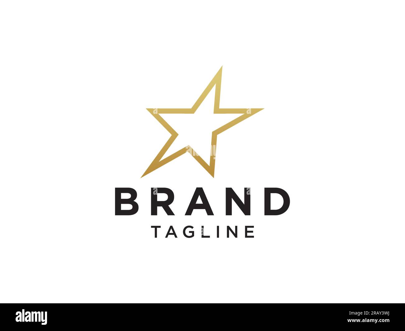 Gold Star Logo. Gold Gradient Shape Star Icon Line Style isolated on ...