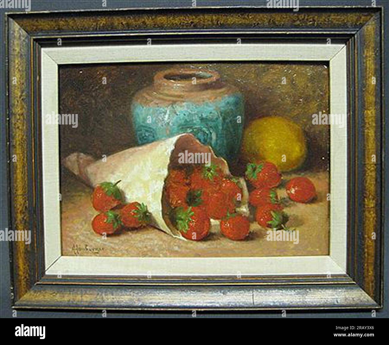 Still Life with Strawberries, Ginger Pot and Vase by Helen Augusta ...