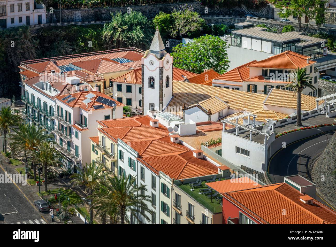 Aerial view of the picturesque village of Ponta do Sol in Madeira ...