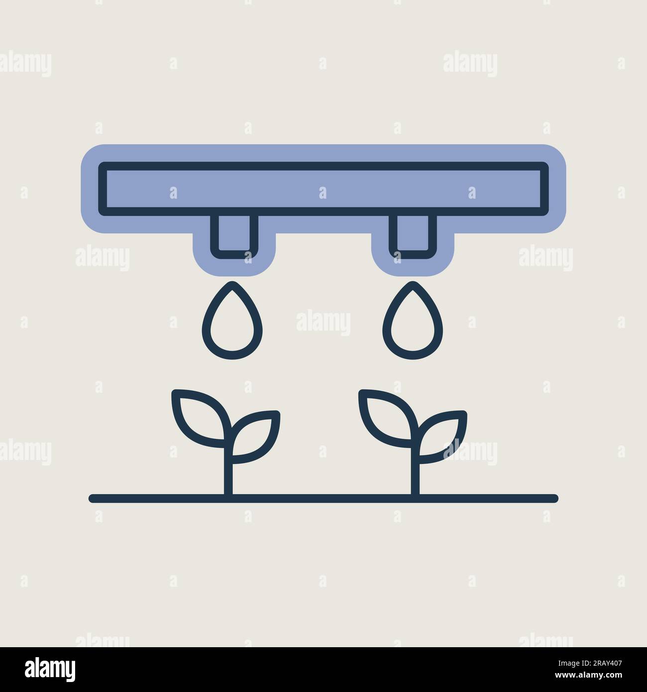 Drip irrigation system vector isolated icon. Agriculture sign. Graph ...