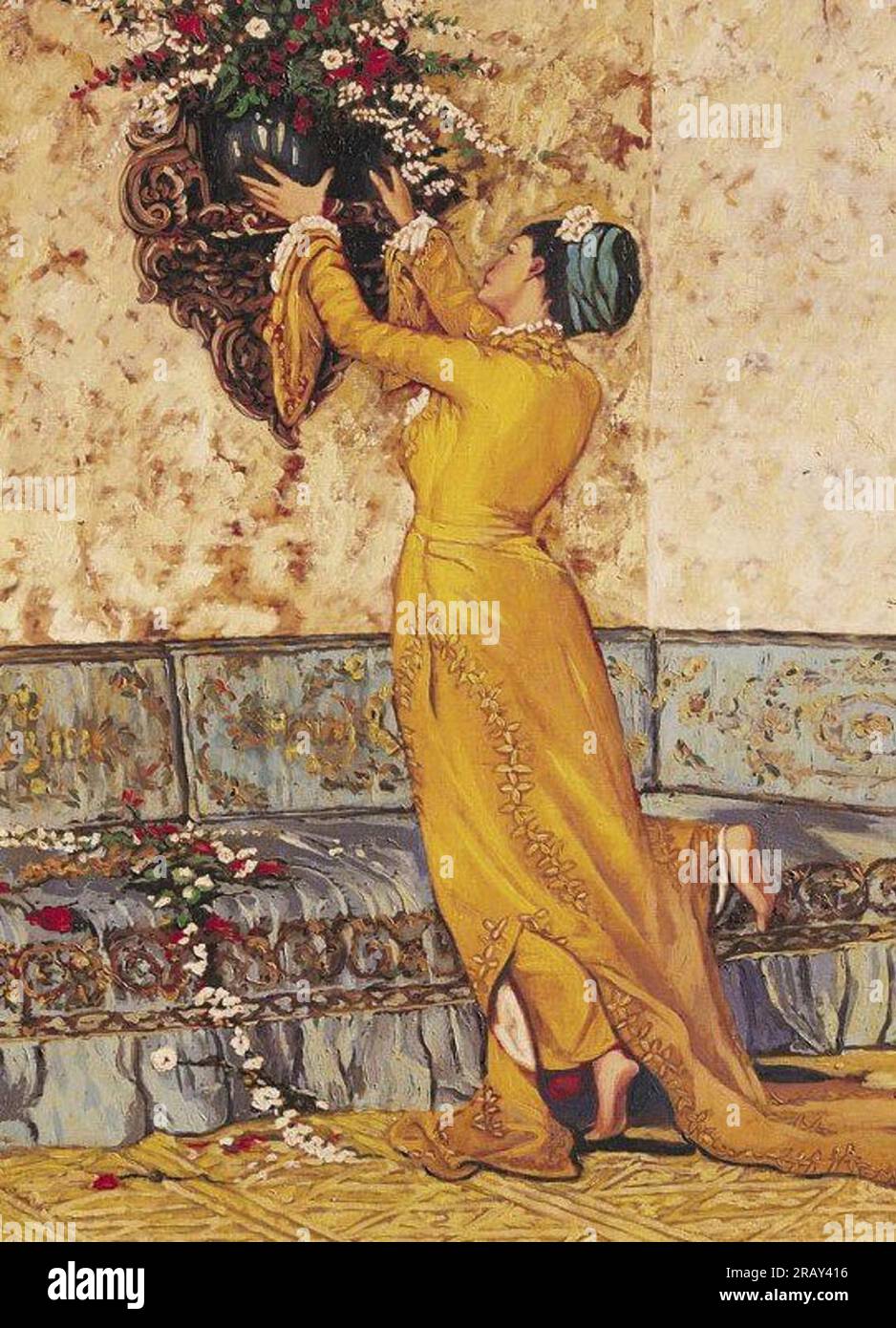 Girl Who Fits the Vase by Osman Hamdi Stock Photo - Alamy