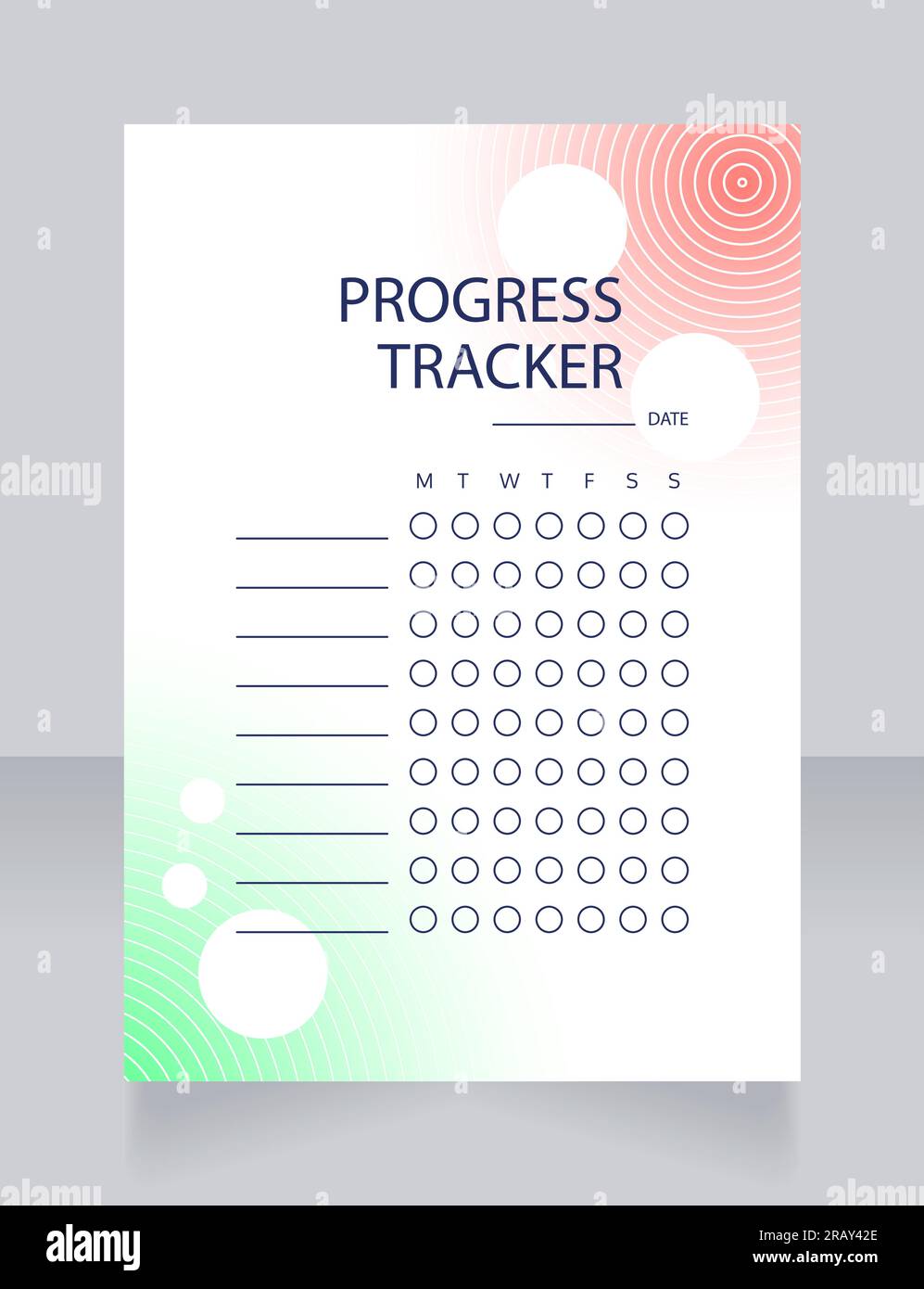 Progress tracker worksheet design template Stock Vector Image & Art - Alamy