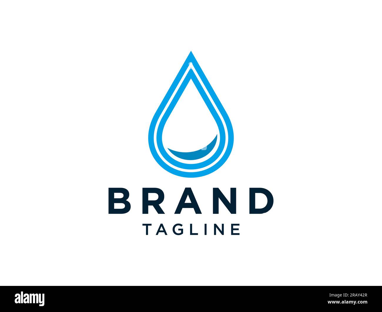 Abstract Water Logo. Blue Water Drop Icon isolated on White Background ...