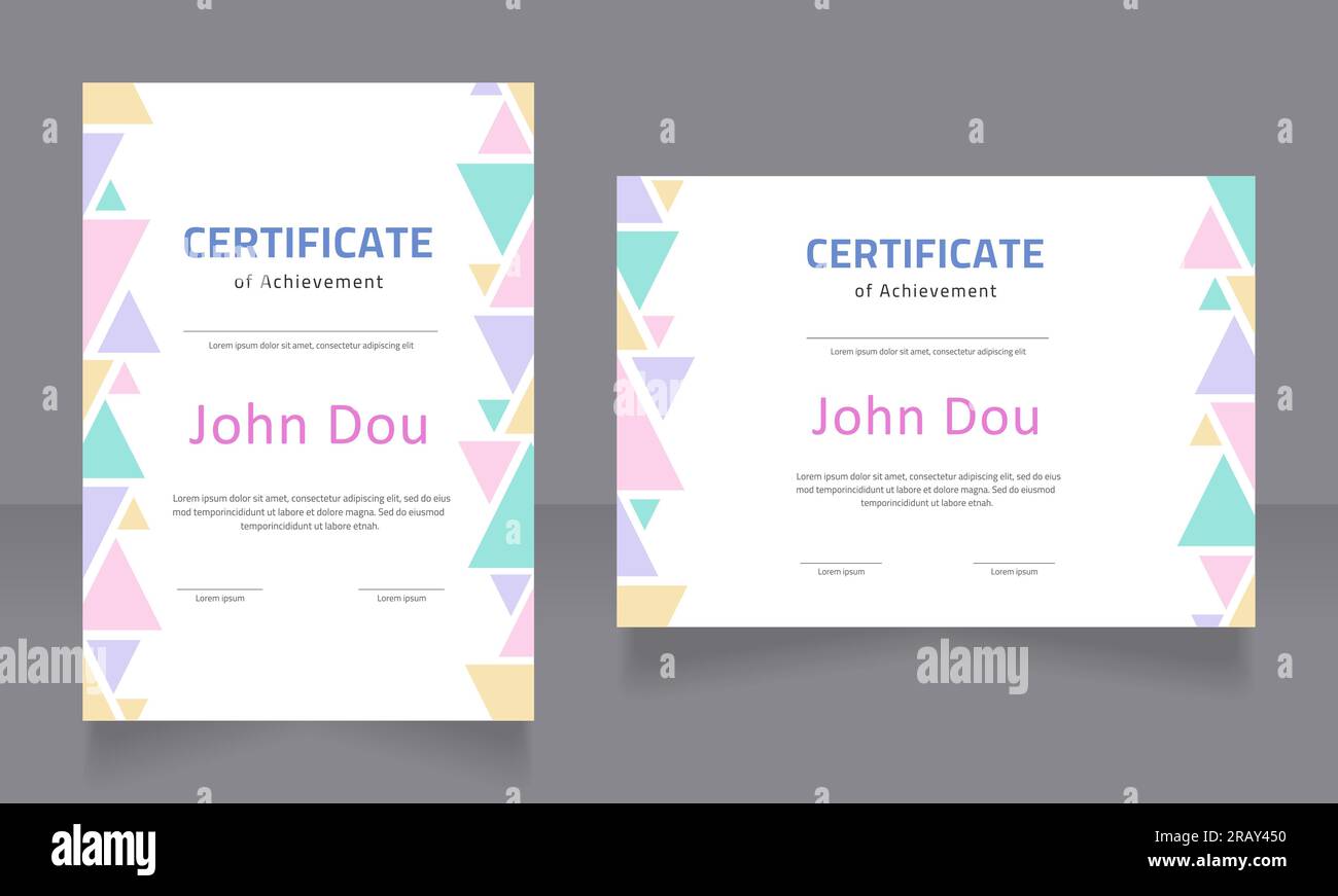 Achievement in spanish certificate design template set Stock Vector ...