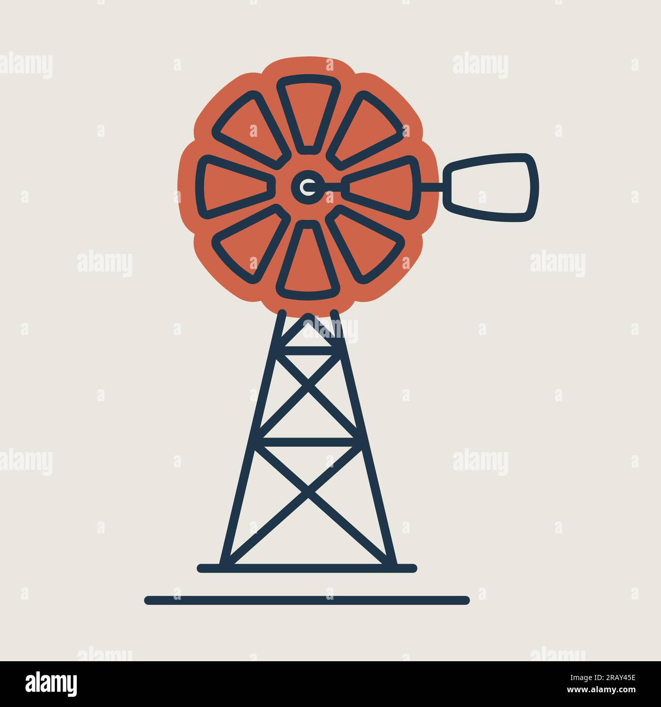 Wind mill as water pump Stock Vector Images - Alamy