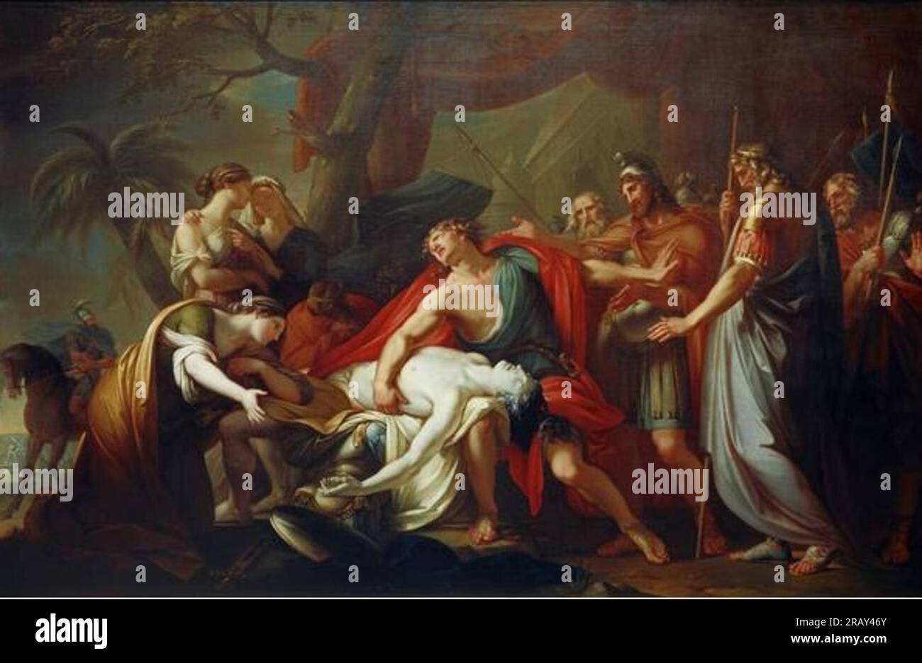 Achilles Lamenting the Death of Patroclus 1763 by Gavin Hamilton Stock ...