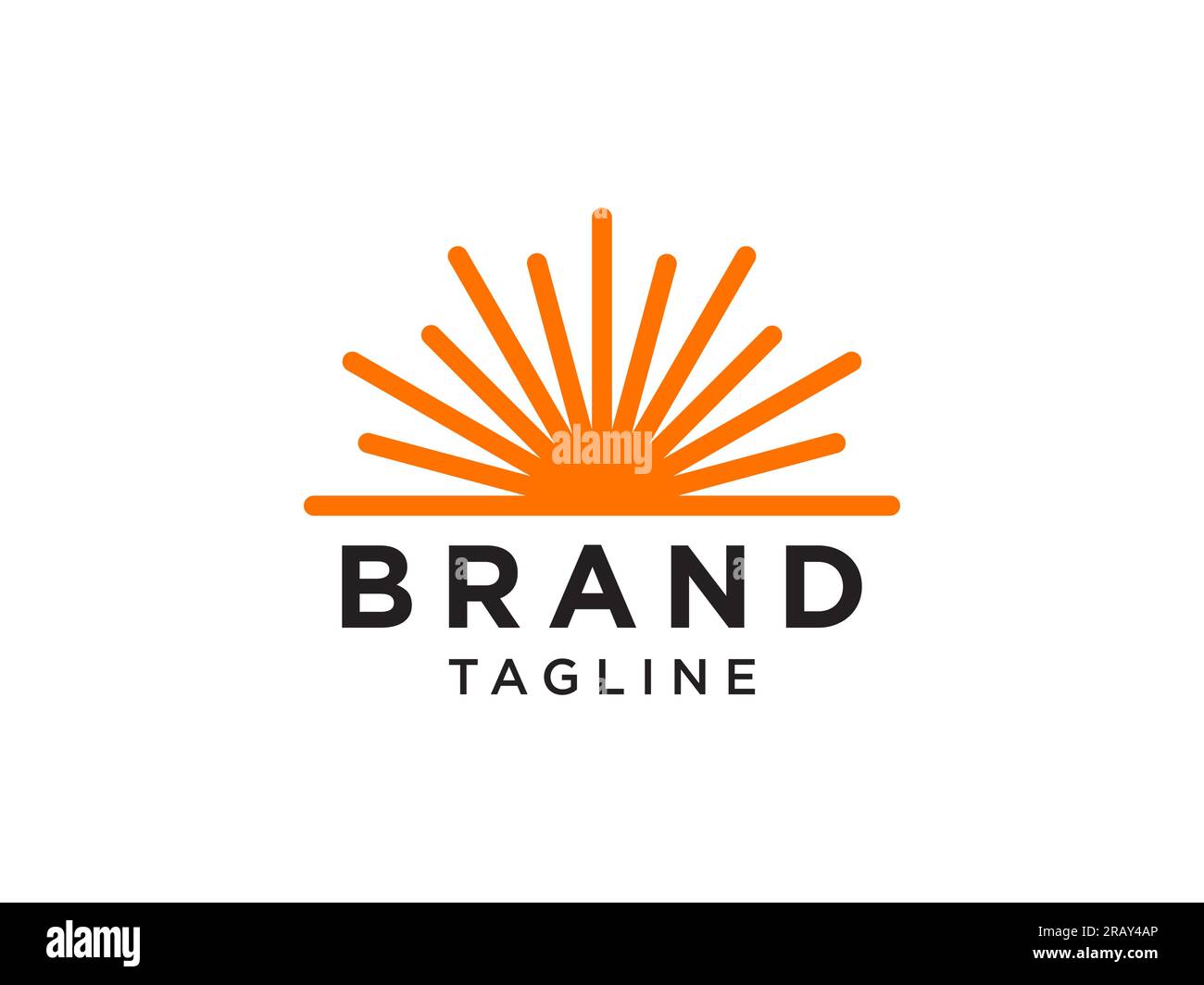 Abstract Sun Logo. Vintage Sun Icon with Rays. Flat Vector Logo Design ...