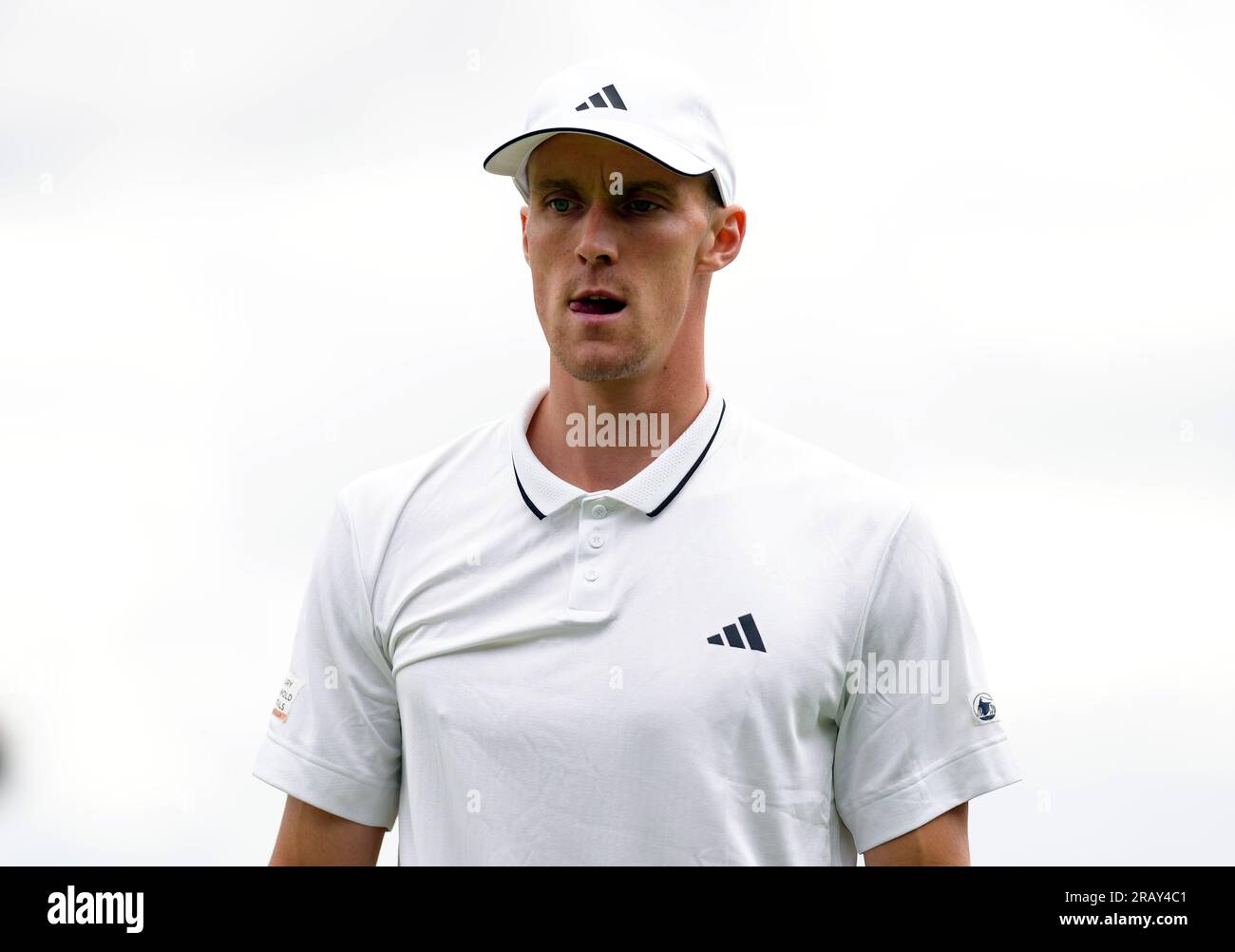 Jan Choinski during his match against Hubert Hurkacz (not pictured) on ...