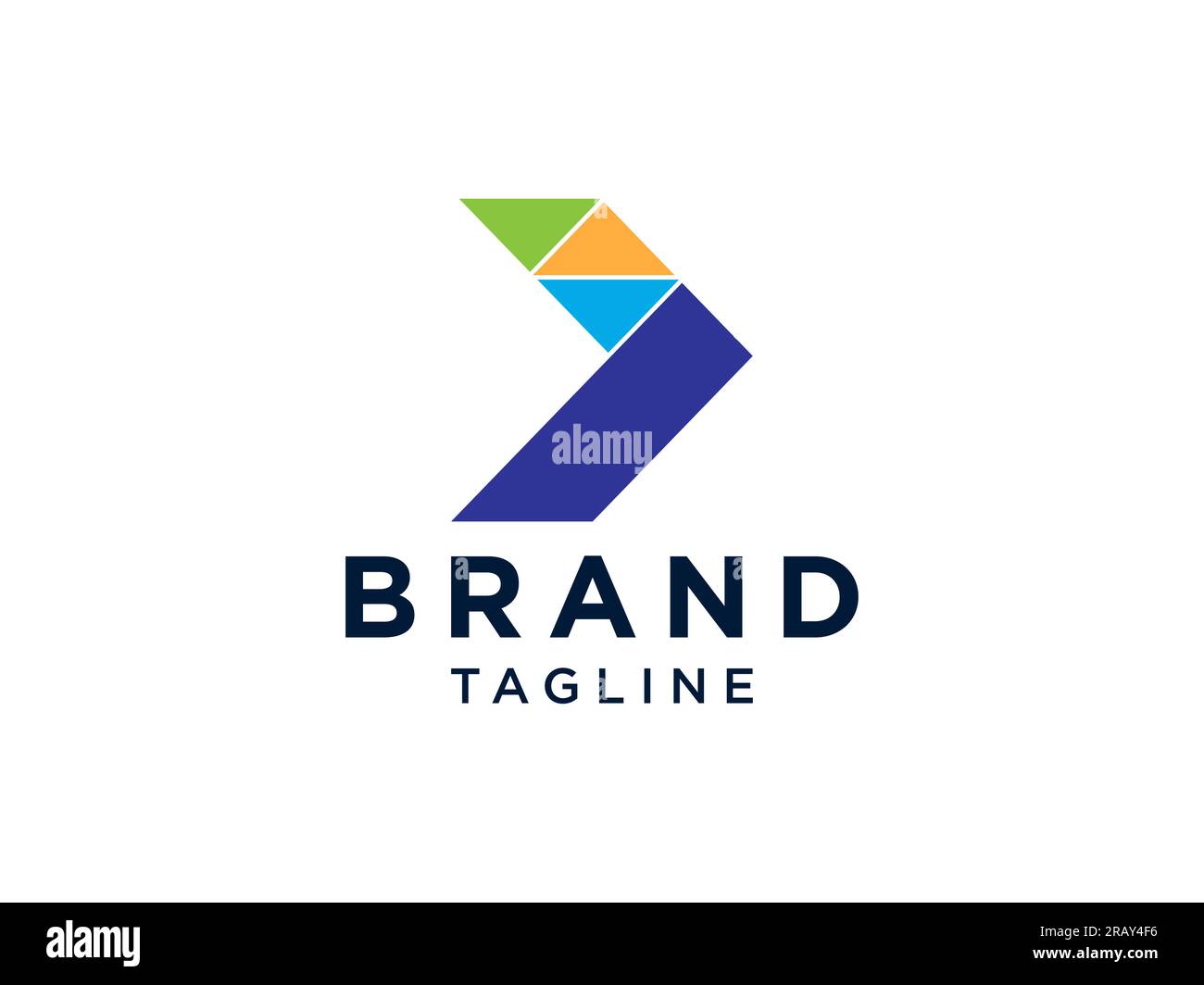 Right Arrow Logo. Geometric Arrow Shape with Striped Lines Origami ...