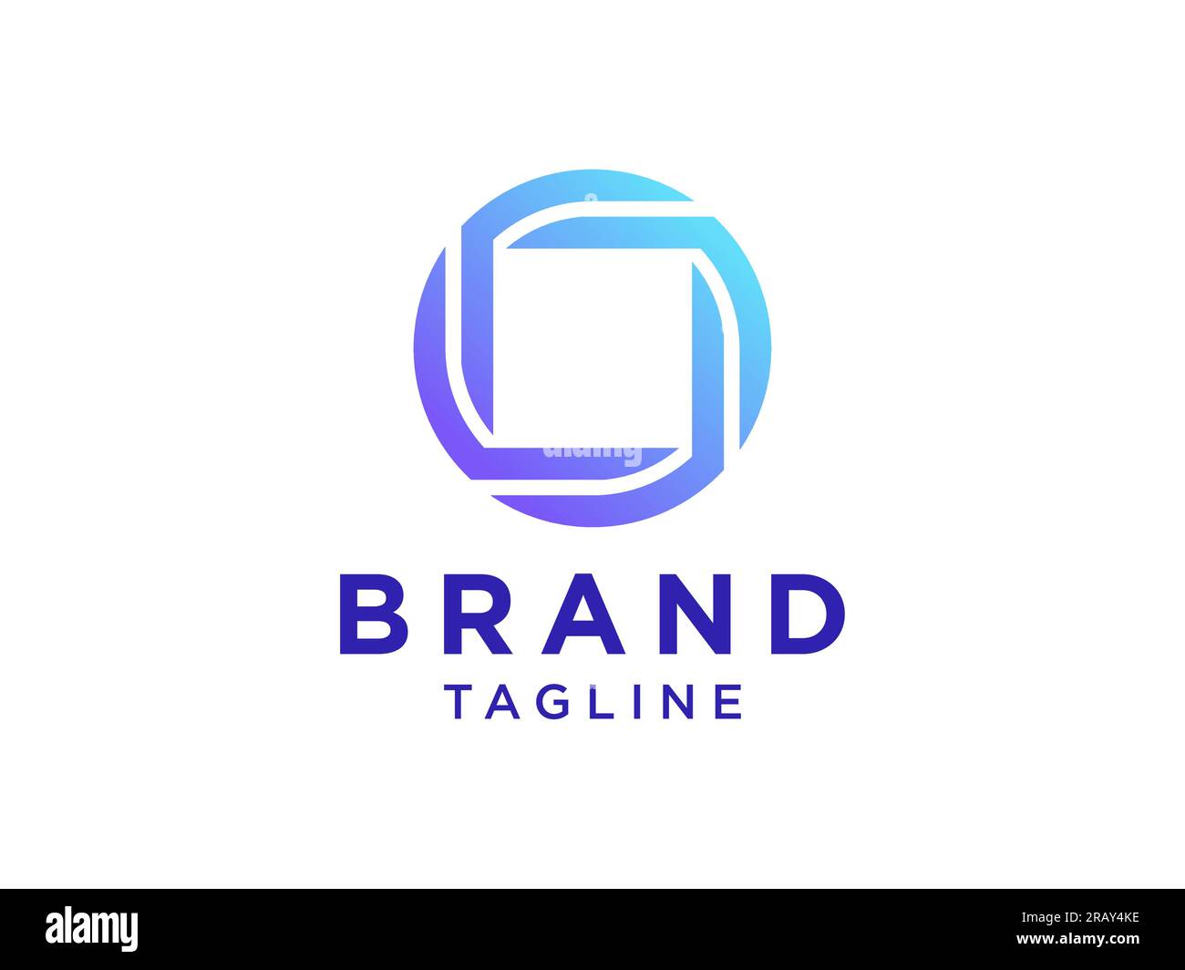 Abstract Initial Letter O Logo. Blue Circle Shape Infinity Style ...