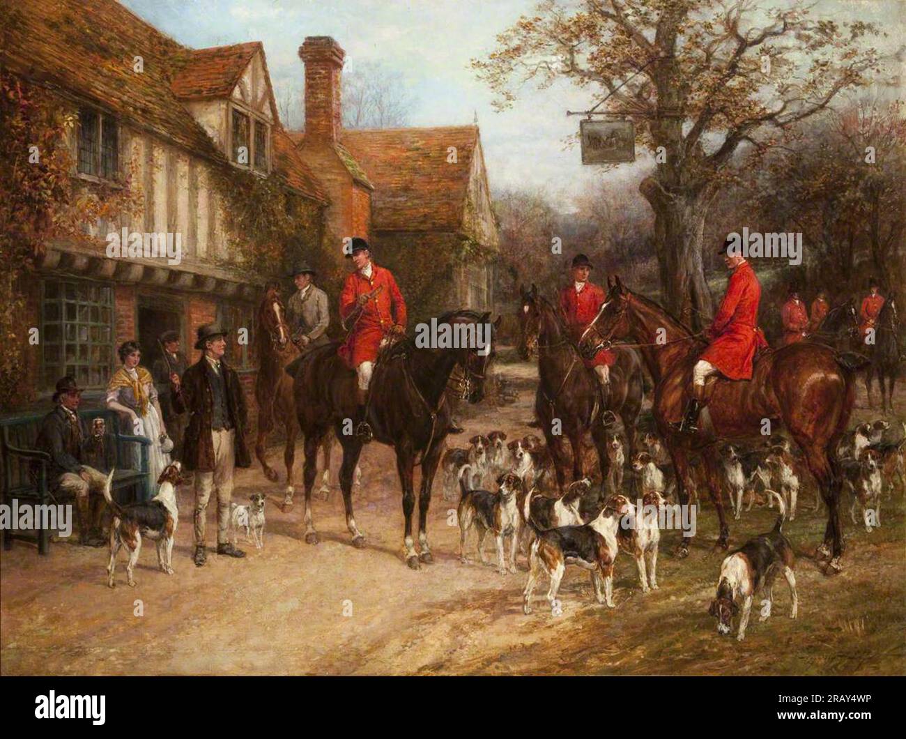 The Meet, 'Ye Olde Wayside Inn' by Heywood Hardy Stock Photo - Alamy
