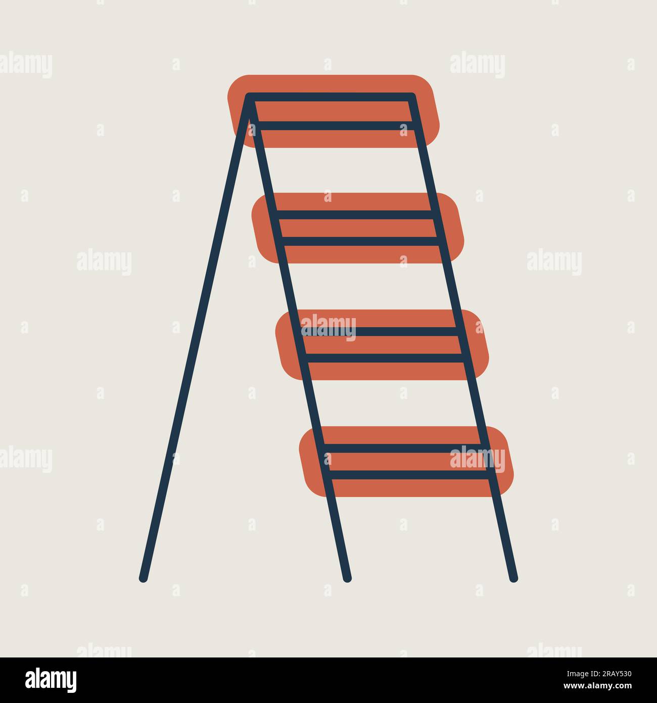 Garden stairs, stepladder isolated vector icon. Graph symbol for ...