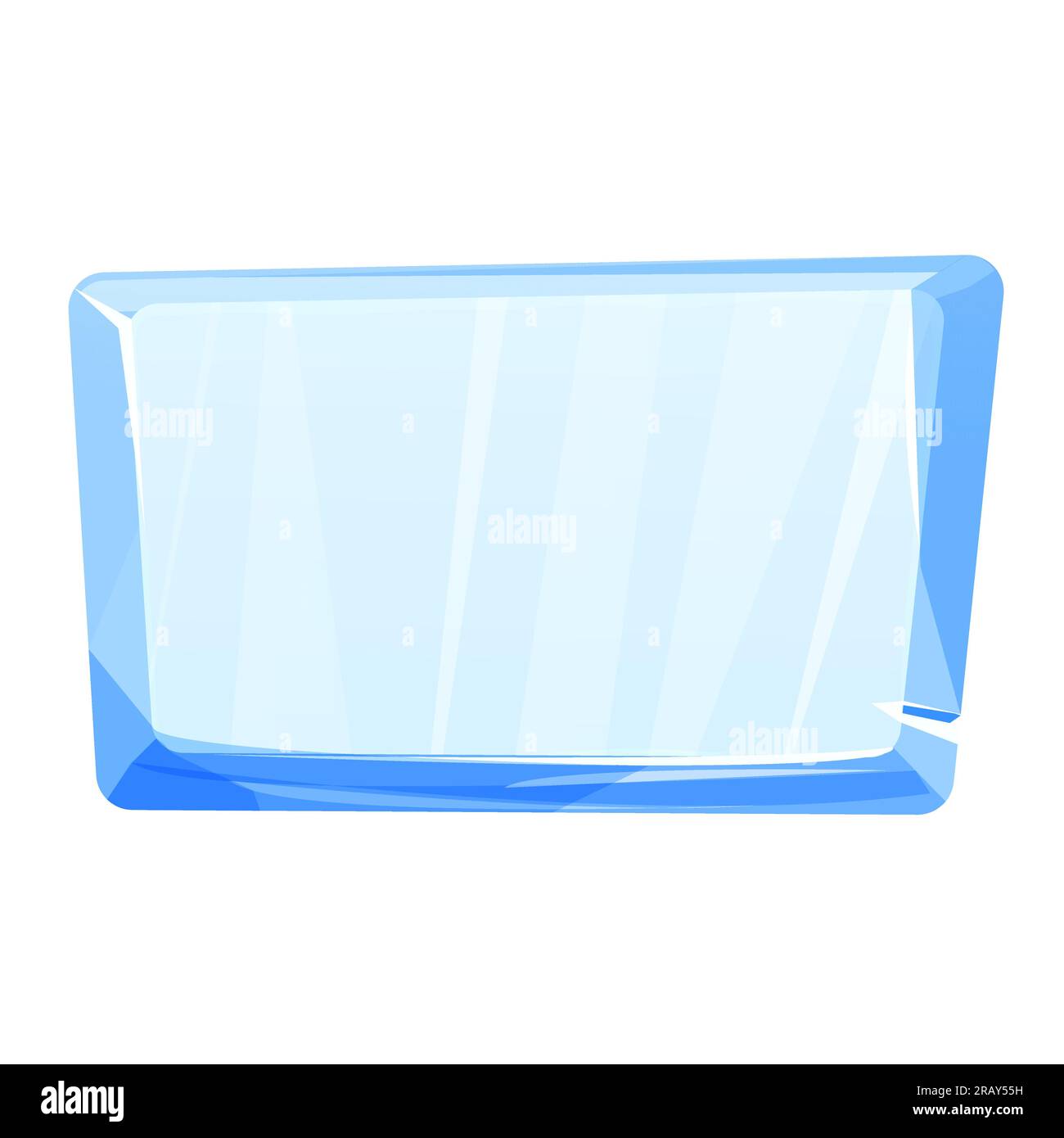 Ice button, frozen frame, level menu in cartoon style isolated on white ...