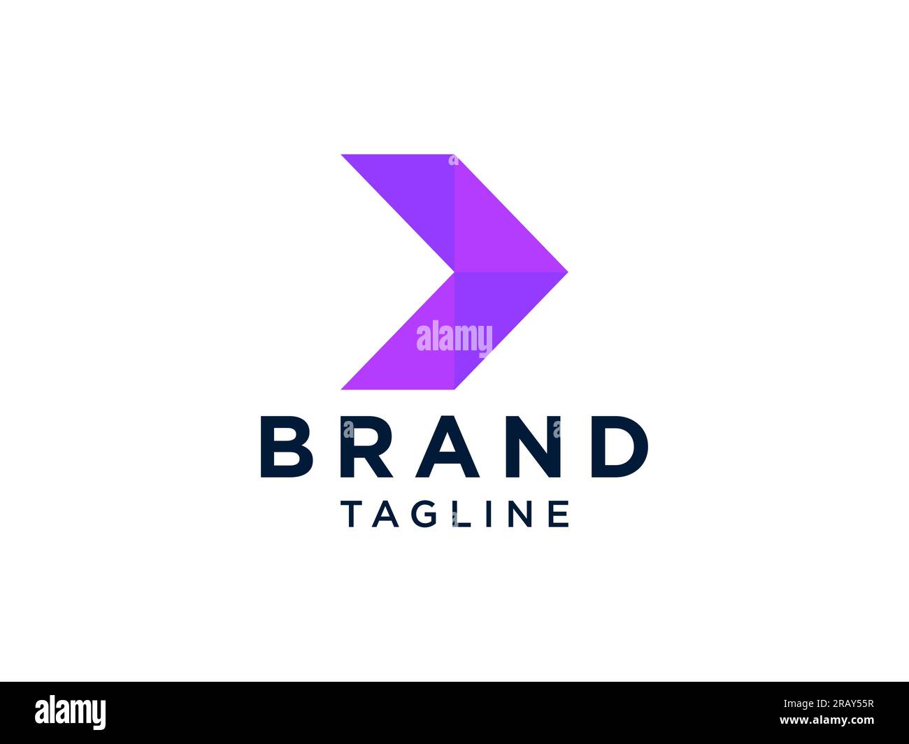 Right Arrow Logo. Geometric Arrow Shape with Striped Lines Origami ...