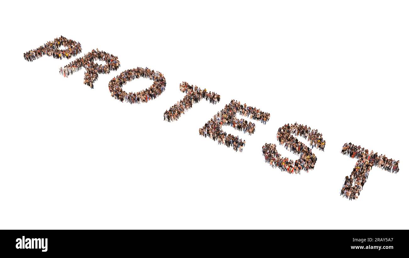 Concept conceptual large community of people forming the PROFIT word ...