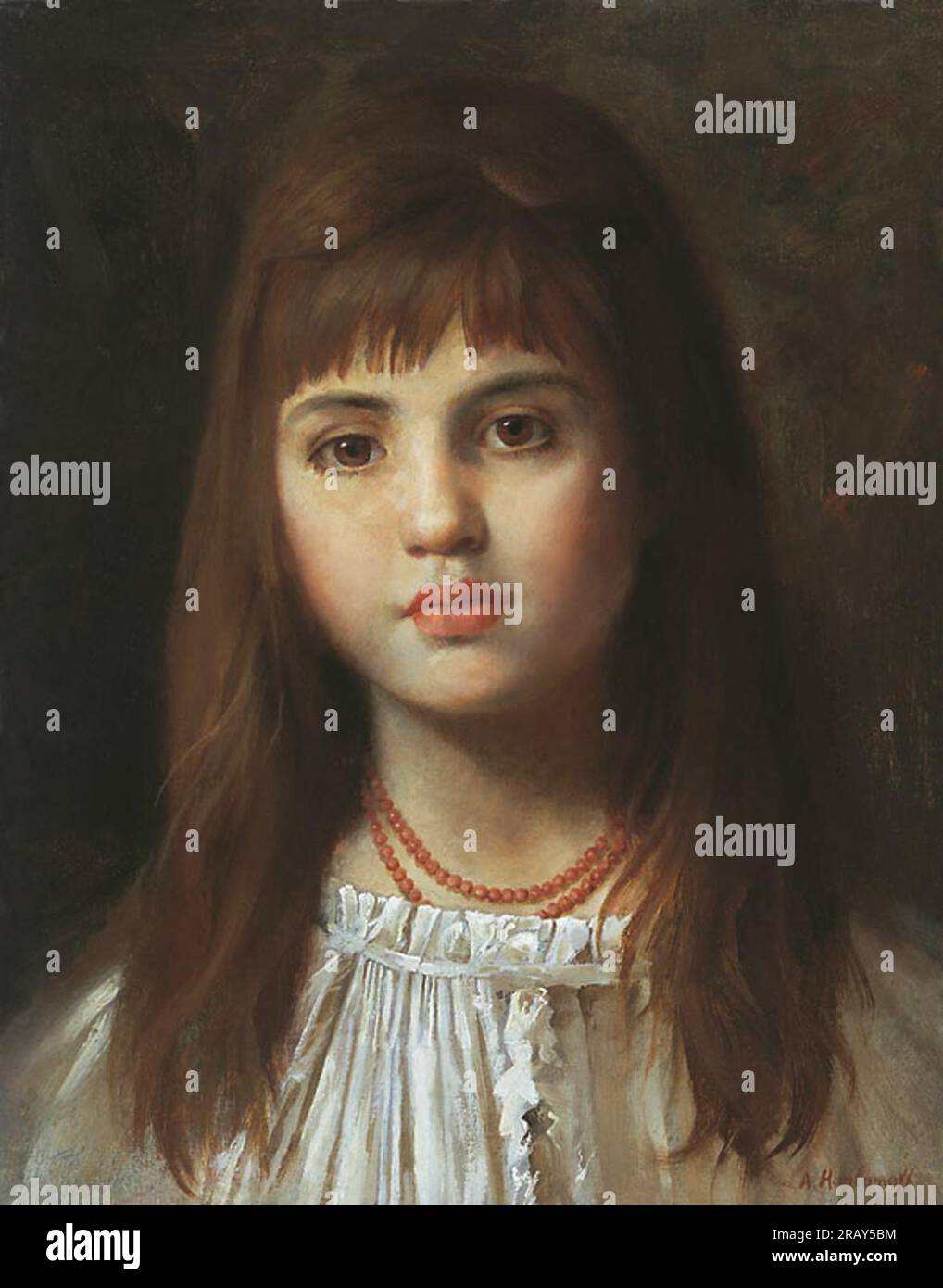 Girl with a misterious smile by Alexei Harlamoff Stock Photo - Alamy