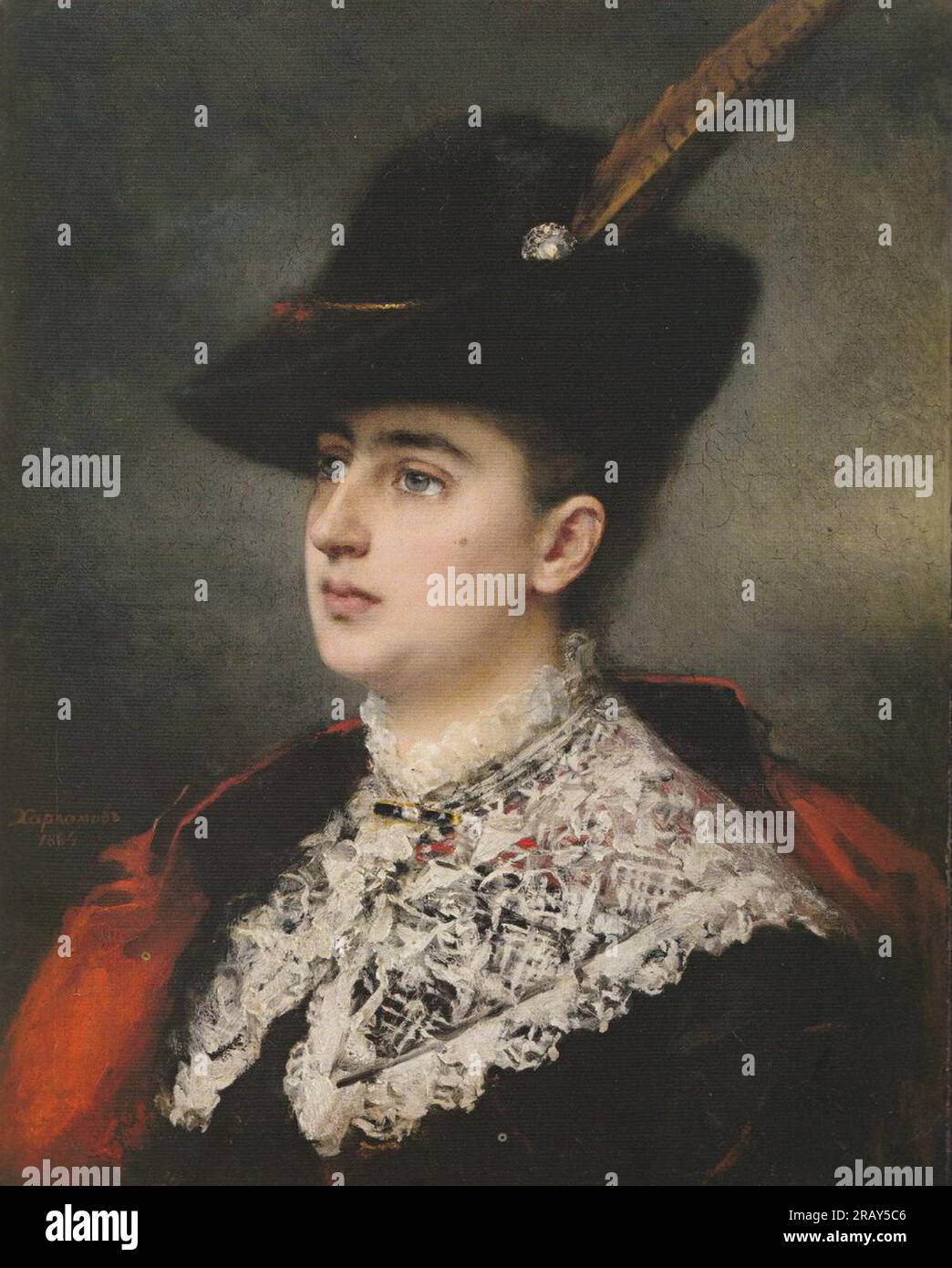 Portrait of Elena Petrovna Demidova 1884 by Alexei Harlamoff Stock ...