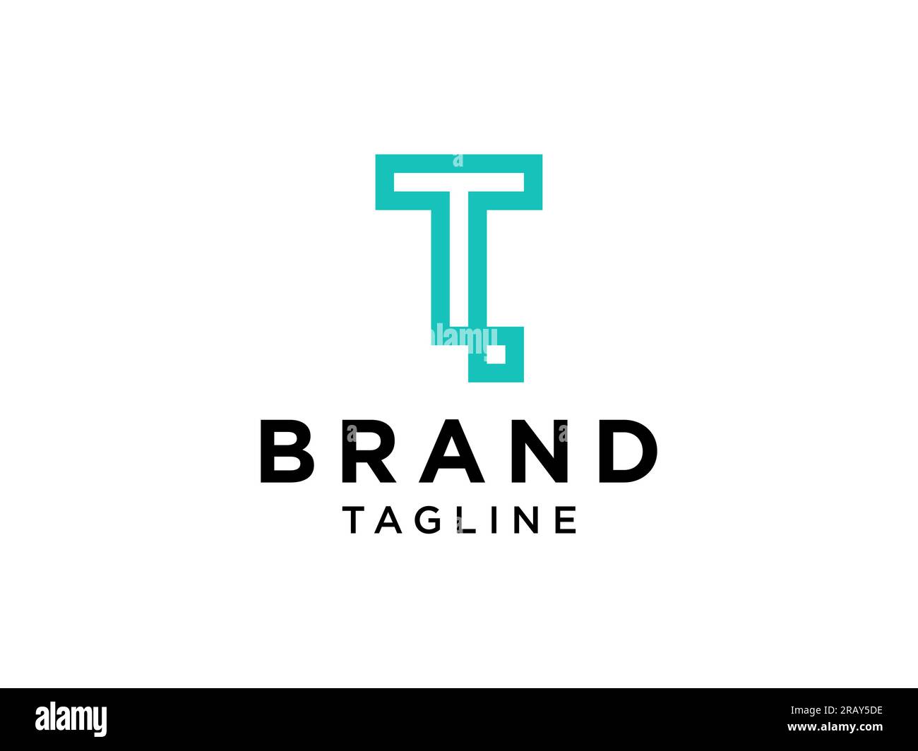 Abstract Initial Letter T Logo Green Shape Geometric Style Isolated On White Background Usable 